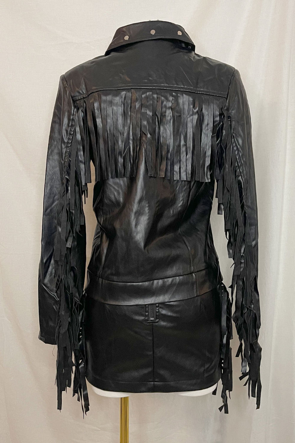 CHELSIE FRINGE LEATHER JACKET – BLACK + MOON