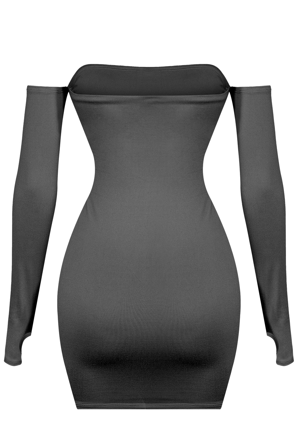YVETTE LONG SLEEVE OFF SHOULDER MINI DRESS – BLACK + MOON